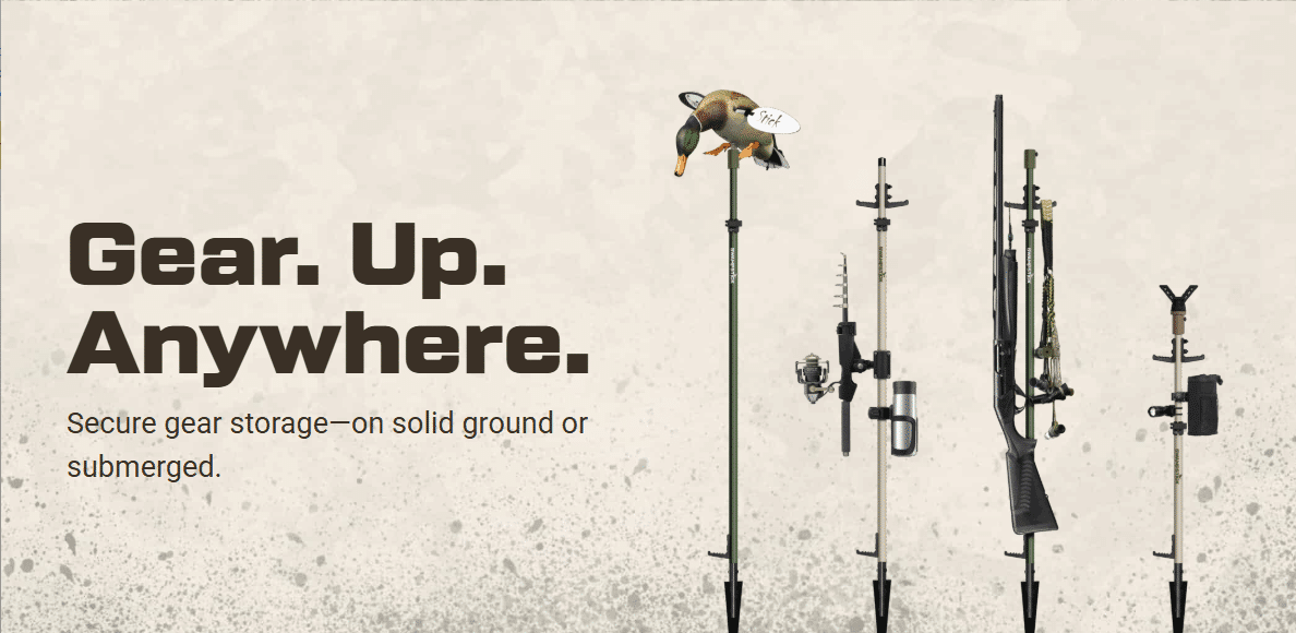 Keep hunting gear dry with hunting poles, decoy stands - Swamp Stick